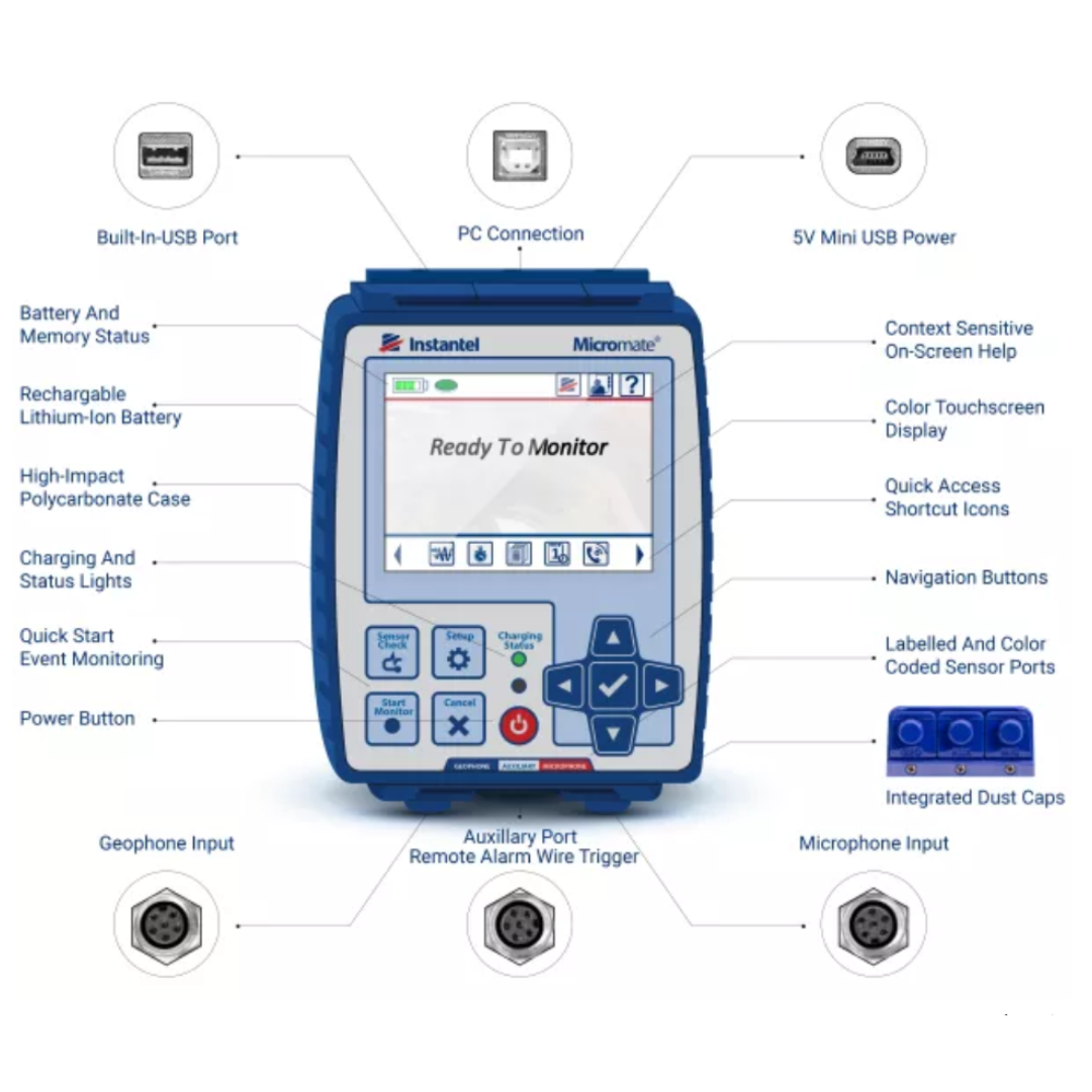 Instantel Micromate Vibration Monitor & Accessories